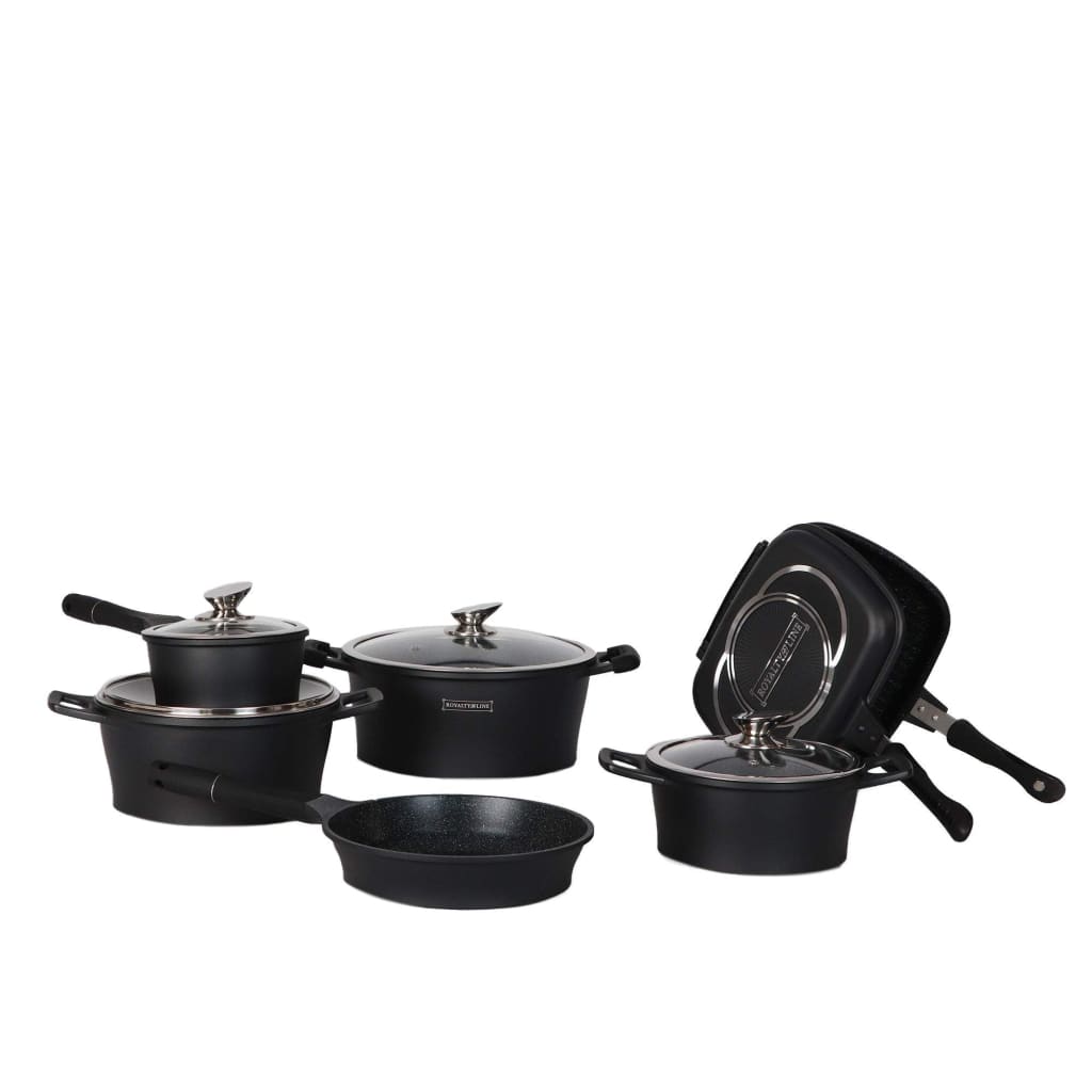 Royalty Line 16 Piece Marble Coating Cookware Set - Black – Royal Brands Co